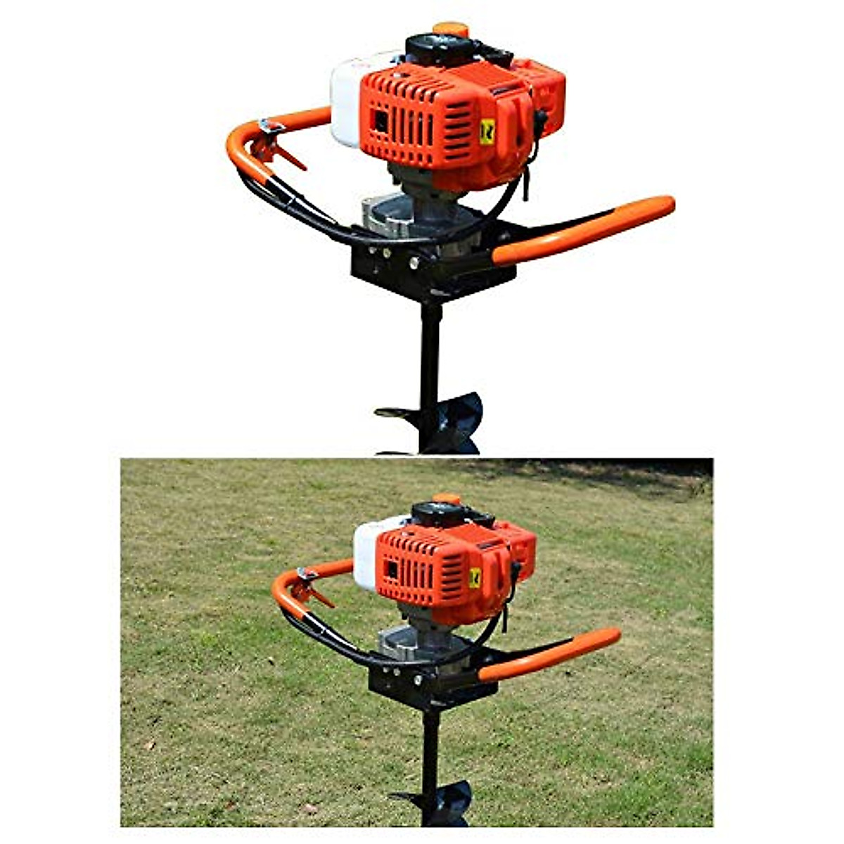 52cc Post Earth Auger Hole Digger Posthole Fence Borer Petrol Drill 8 Post Hole Digger Gas Powered Fence Ground Drill+4"/6"/8" Bit