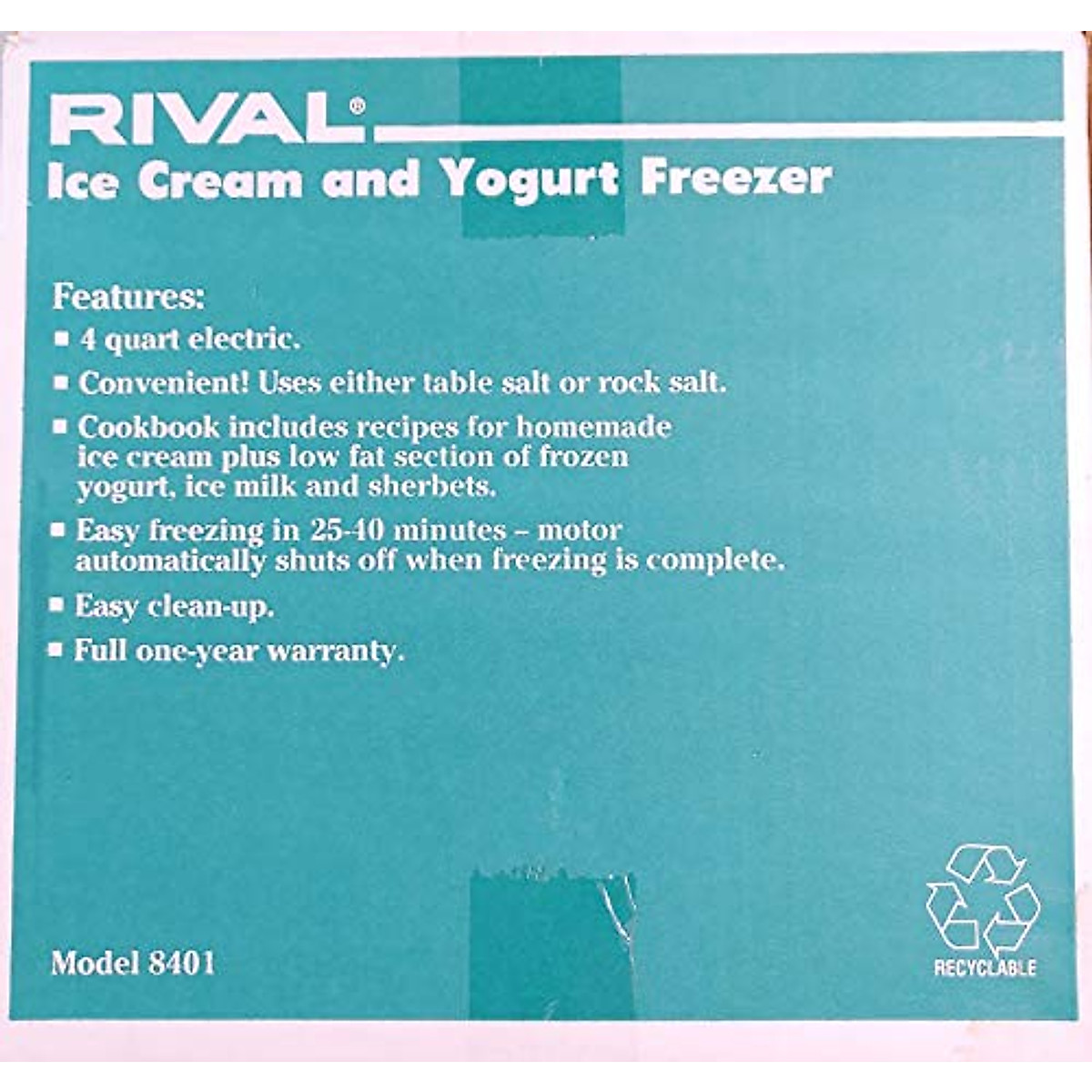 Rival Electric 4-Quart Ice Cream Maker