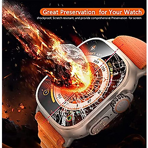 6 Pack Case with Tempered Glass Screen Protector for Apple Watch Ultra 2/Ultra 49mm, HASDON Ultra-Thin Scratch Resistant Full Protective Bumper Cover for iWatch Ultra 2/Ultra 49mm Accessories