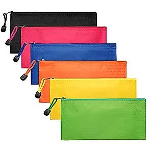 LABUK Pencil Pouch 6 Pack Pencil Bags Small Zipper Pouches Bulk Waterproof Pencil Case for School Office Supplies Travel Cosmetics Accessories Stationery 6 Color