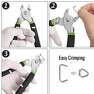 Mr. Pen- Hog Ring Pliers Kit, 110 Pack 3/4" Galvanized Hog Rings with 1 Hog Ring Pliers, Hog Rings and Pliers, Hog Ring Pliers for Fencing, Automotive Upholstery Hog Rings and Pliers