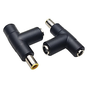 JINKAIMING DC 8mm Power Adapter 90 Degree Angle Y Splitter Converter DC 7909 Female to Male to DC 5521 Female Branch Connector for Solar Panel Generator Portable Power Station 2PCS