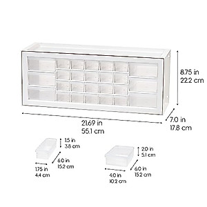 IRIS USA 26 Drawer Sewing and Craft Parts Cabinet, White