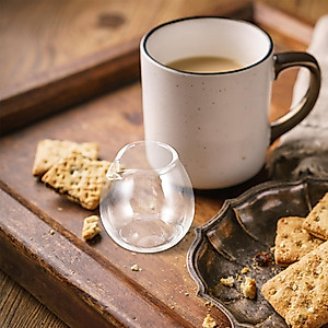 BESTOYARD 2 Pcs Mini Glass Milk Cup Mini Glass Milk Pitcher for Sauce Maple Syrup Pitcher Mini Glass Milk Pitcher for Coffee Espresso Shots Mini Kettle Tea Small Material Honey