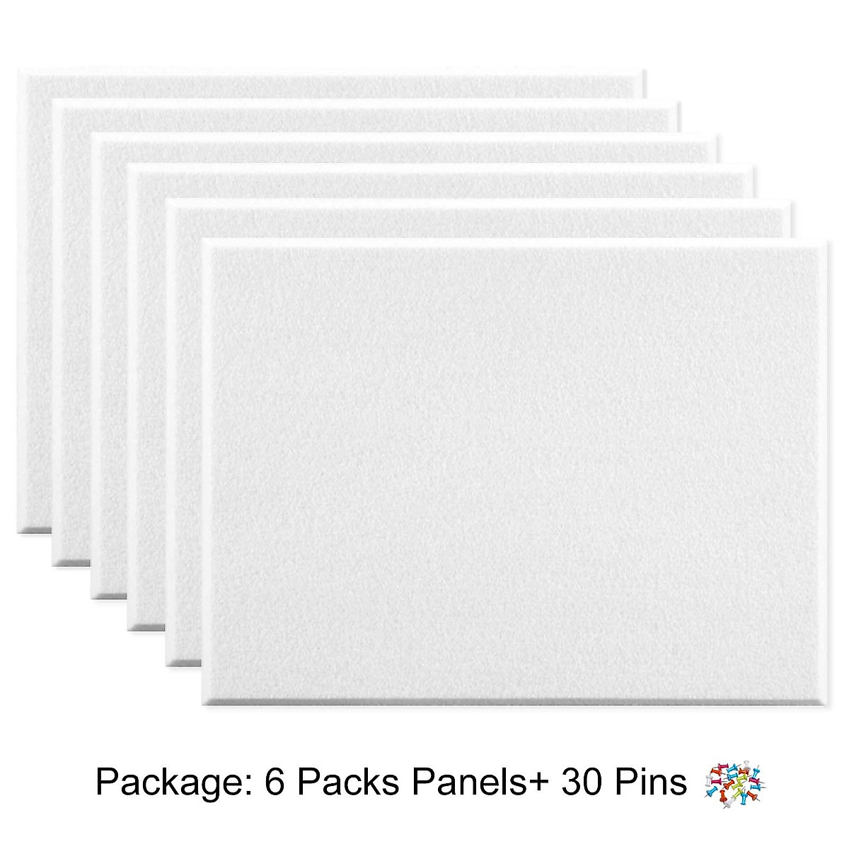 VANCORE 6 Pack Acoustic Panels 16"x 12"x 0.4" Sound Proof Padding, Sound Blocking Absorbing Padding for Wall Ceiling Acoustic Treatment for Home Office Decoration, White