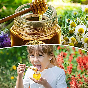 Nuogo 100 Set 1.5 oz Mini Hexagon Glass Honey Jars Small Honey Jars with Bee Pendants, Twine, Golden Gift Bags, Honey Jars with Gold Lids Glasses Canning Jars for Baby Shower, Wedding Favors