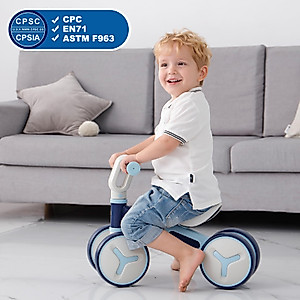 Ancaixin Baby Balance Bike Toddler Bicycles 1-4 Years Gifts for 18 Month Old Boy Girl Riding Toy for Balance, Cycling and Running Training with Adjustable Seat(Blue_New)