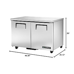 True TUC-48-HC Undercounted Solid Door Refrigerator with Hydrocarbon Refrigerant, 36" Height, 30.125" Width, 48.375" Length
