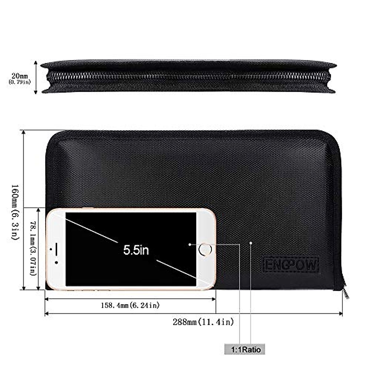 Expanding File Folder Document Organizer Fireproof Money Bag A5 Size 13 Pockets Zipper Closure Portable Filing Wallet Holder Storage for Check,Bill,Receipts,Tickets(11.4" x 6.3")