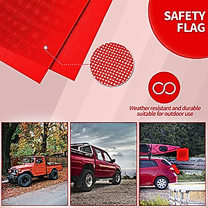 2 Pieces 18 x 18 Inch Safety Flags with Wire Loop Mesh Safety Flag Warning Flag Trailer Safety Flag for Truck and Pedestrian Crossings (Deep Red)