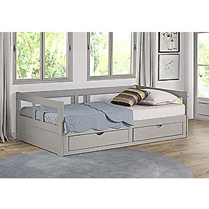 Alaterre Furniture Melody Extendable Bed Daybed, Dove Gray