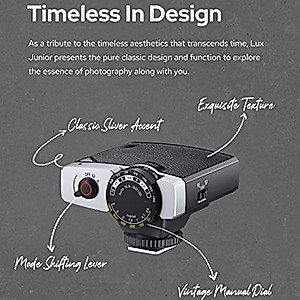 Godox Lux Junior Retro Camera Flash for Canon Sony Nikon Fujifilm Olympus Camera Flash Speedlight Speedlite,GN12 6000K±200K CCT,Auto & Manual Flash 1/1-1/64 Flash Power,for Digital Camera Film Camera