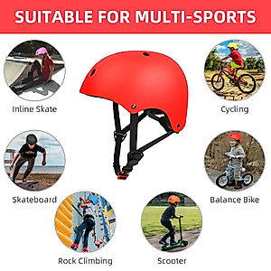 Kids Bike Helmet Toddler Helmet for Kids 3-8 Adjustable Kids Helmet Boys Girls Kids Bicycle Helmet Skateboard Helmet Multi-Sport Safety Cycling Skating Scooter Toddler Bike Helmet (Red Small)