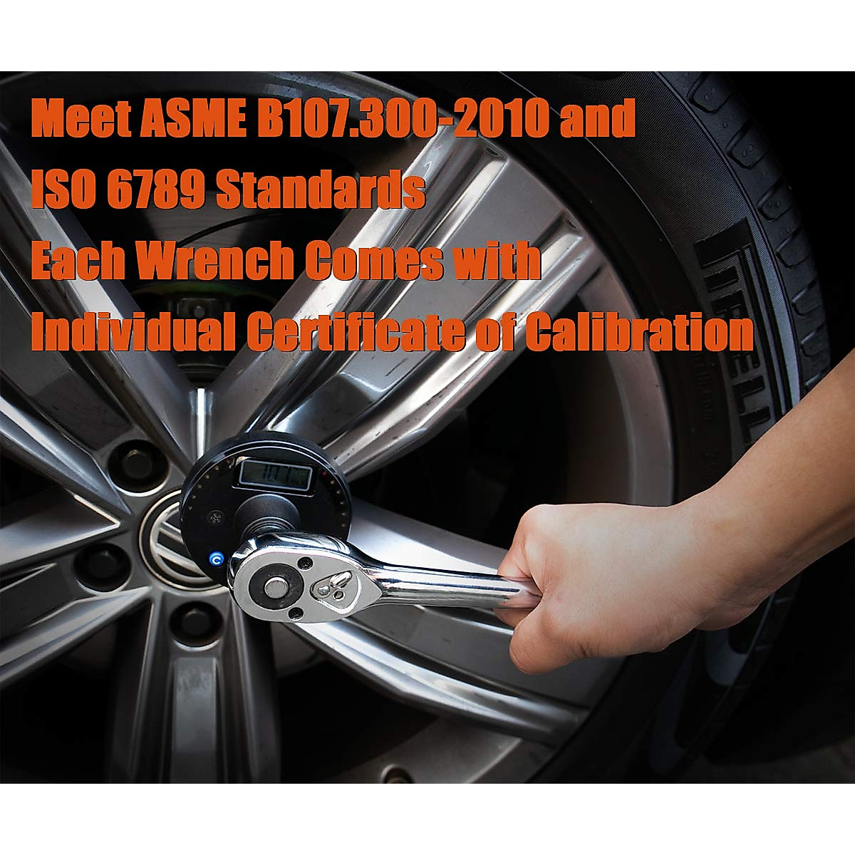 Summit Tools 1/2 inch Digital Angle Torque Adapter, 12.5-250.7 ft-lbs Torque Range, 1-360° Angle Range, Buzzer and Sequential LED Indicator, 50 Memroy Slots (AD4-340CN), Blue