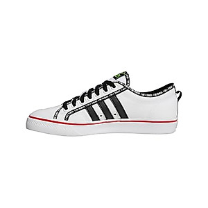adidas Originals Men's Nizza Sneaker, White/Core Black/Vivid Red, 10