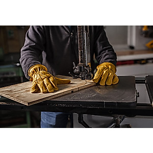 Boss Men's Durable Full-Grain Cowhide Leather Work Gloves, Abrasion Resistant, Keystone Thumb, Reinforced Palm Patch, Tan, Medium (B81001-M)