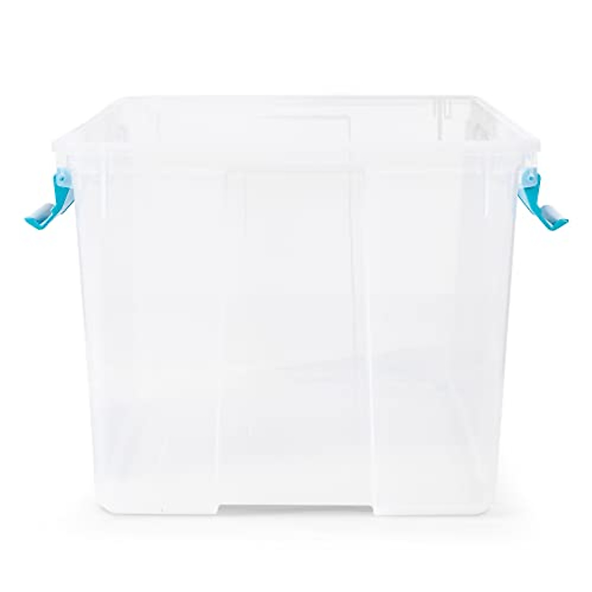 54 Quart Clear Plastic Stackable Storage Container Box Bin with Air Tight Gasket Seal Latching Lid Long Term Organizing Solution, 4 Pack