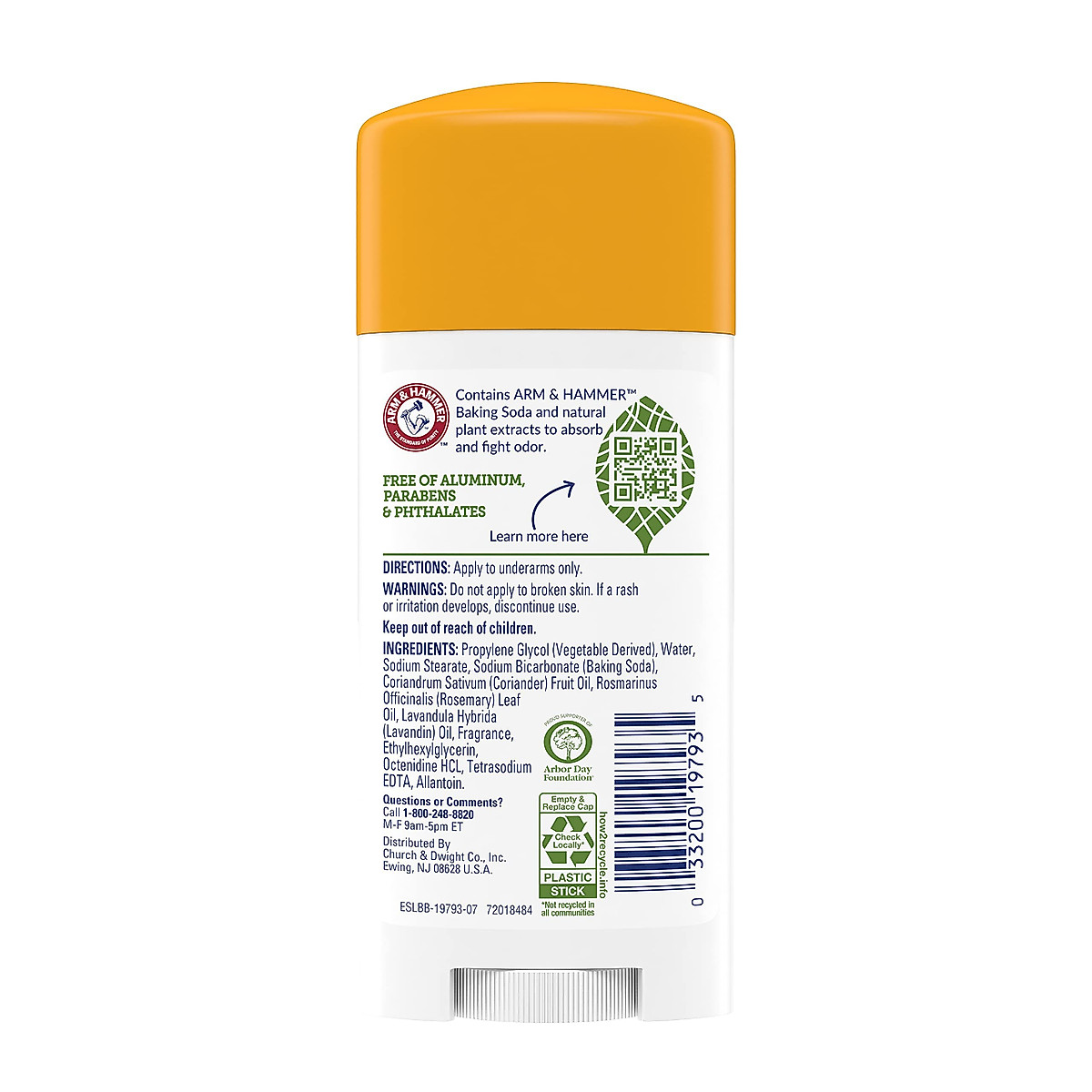 ARM & HAMMER Essentials Natural Deodorant Fresh 2.50 oz (Pack of 5)
