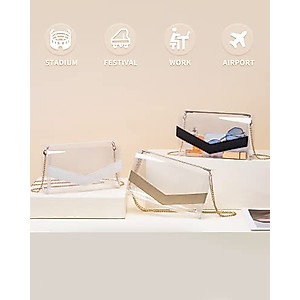 Vorspack Clear Bag Stadium Approved - Cute Clear Purse for Women PVC Clear Crossbody Bag for Sports Concert Festival - Black