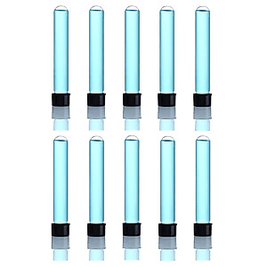 16x100mm Glass Test Tubes with Black Screw Cap, 10ml Boro Glass Test Tubes for Scientific Experiments, Candy Storage, Party and Home Decorations, Plant Propagation and Holiday Gifts, HUAOU, Pack of 10