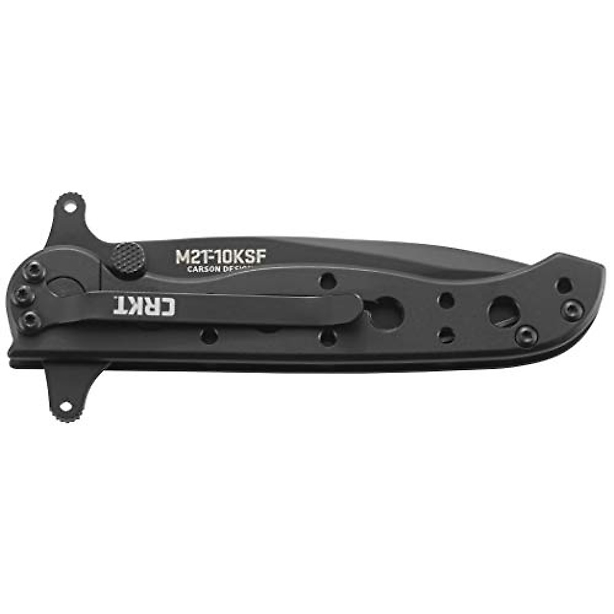 CRKT M21-10KSF EDC Folding Pocket Knife: Special Forces Everyday Carry, Black Serrated Edge Blade, Frame Lock, Dual Hilt, Stainless Steel Handle, Reversible Pocket Clip