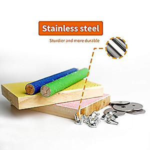 Bird Perches, 4 Pcs Wooden Bird Toys Luonfels, Colorful Bird Stand for Birds to Stand, Sleep and Chew by MoHern