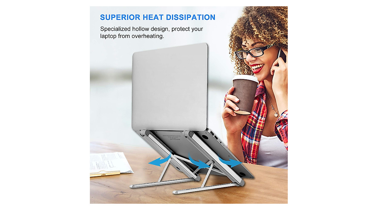 Jubor Portable Laptop Stand - Adjustable, Collapsible & Sturdy