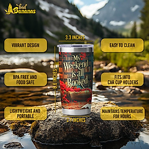 Bad Bananas Gifts for Book Lovers - 20oz Stainless Steel Tumbler - My Weekend is All Booked - Petals - Bookish Gifts for Women