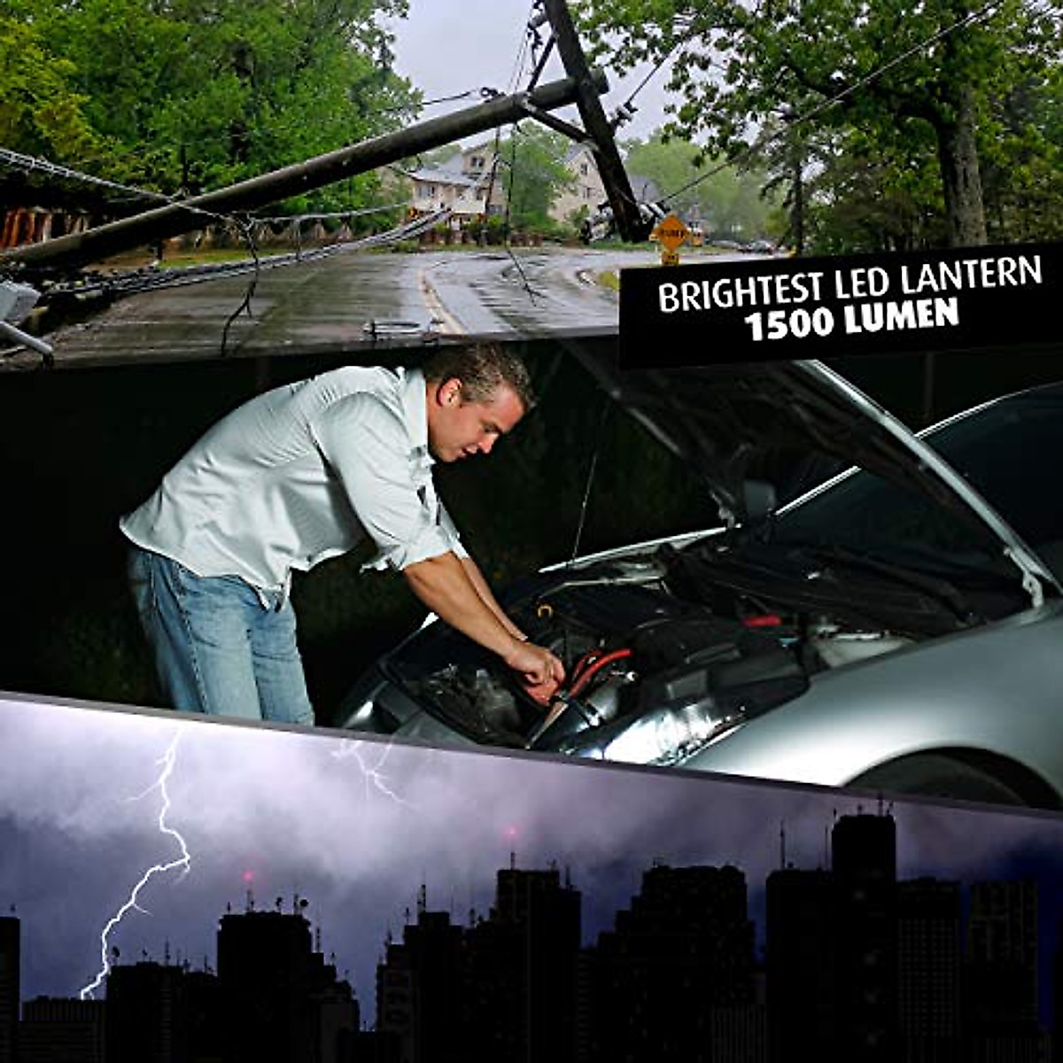 Blazin' Sun 1500 Lumen | Battery Lanterns for Power Outages, Emergency, Hurricane, Camping | LED Lantern with up to 200 Hour Runtime (Teal)