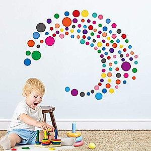 PARLAIM Wall Stickers for Bedroom Living Room, Polka Dot Wall Decals for Kids Boys and Girls (130 Circles)