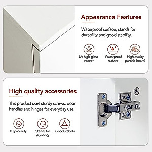 BAMACAR LED TV Stand for 90 Inch TV, LED Entertainment Center for 85 80 75 Inch TV Stand White, 70 80 85 90 Inch TV Stand with LED Lights, Modern TV Stand with Storage, Large TV Stand for Living Room