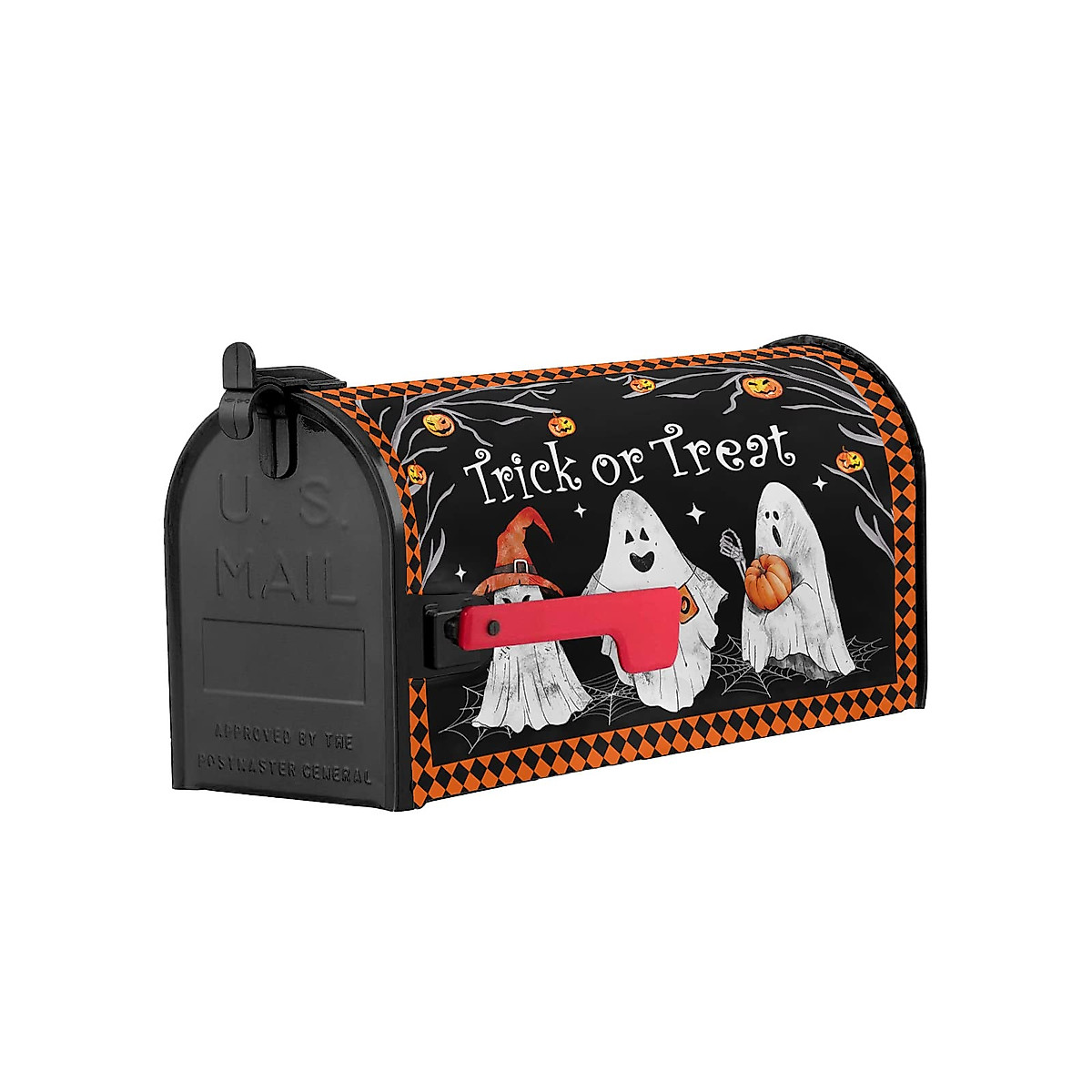 Yomandocix Halloween Mailbox Covers Magnetic, Mailbox Cover Wraps Post Letter Box Cover Garden Yard Farmhouse Home Decor for Outdoor 21.7x18.5 Inches Ghost Grimace Pumpkin Buffalo Plaid