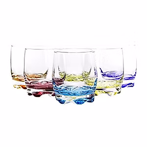 Red Co. Vibrant Splash Water/Beverage Glasses, 9.75 Ounce (6)
