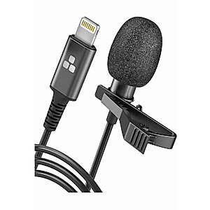 GALVANOX USB-C Microphone, Clip On Lavalier Omnidirectional Mic (Lightning)