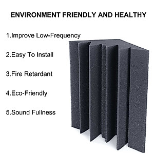 DEKIRU 8 Pack Acoustic Foam Bass Traps Corner Block 12" X 7" X 7", Studio Foam Sound Proof Foam Panles Noise Dampening Wall Soundproofing Padding, Ideal for Studio, Home or Theater