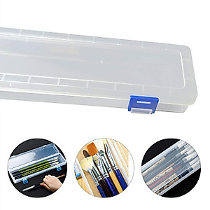 Honbay 13.19 * 2.76 * 1.38inch Paint Brush Holder Paint Brushes Storage Box Container for Watercolour Oil Paint Pencil Drawing Tool