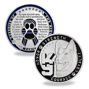 Police Dog K9 Challenge Coin Police Officer Canine Prayer Coins Gift