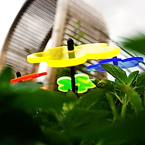 Glowing Blossom SunCatcher Garden Decor Ornaments Set of 5 Decorative Garden Stake 25cm/9.8inches high Outdoor Yard Accessory Gardeners Gift, Colour:Mixed Colours