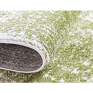 Unique Loom Bromley Collection Area Rug - Wells (3' Round, Green/ Ivory)