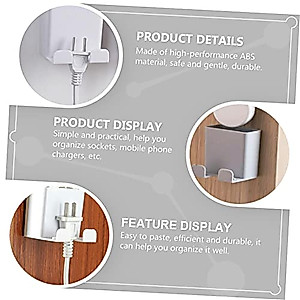 Levemolo 2pcs Holder for Plug Mount Dock Phone White Charging Bedroom Practical Power Hanging Kitchen Pocket Organizer Stands Socket Universal Professional Adhesive Control Cell Stand