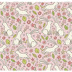 Bunny Birthday Party Gift Wrap Paper - Folded Flat 30 x 20 Inch (3 Sheets)