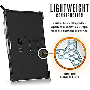 URBAN ARMOR GEAR UAG Designed for Microsoft Surface Pro 7 Plus, Pro 7, Pro 6, Pro 5th Gen (2017) (LTE), Pro 4 Feather-Light Rugged [Black] Aluminum Stand Military Drop Tested Case