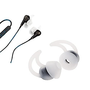 Micro Traders 3 Pairs Replacement Earbuds Ear Tips Silicone in Ear Earphones Noise Isolation Ear Tips Compatible with Bo-se QC20 QC20i SoundSport SIE2i IE2 IE3 Earphones White S M L