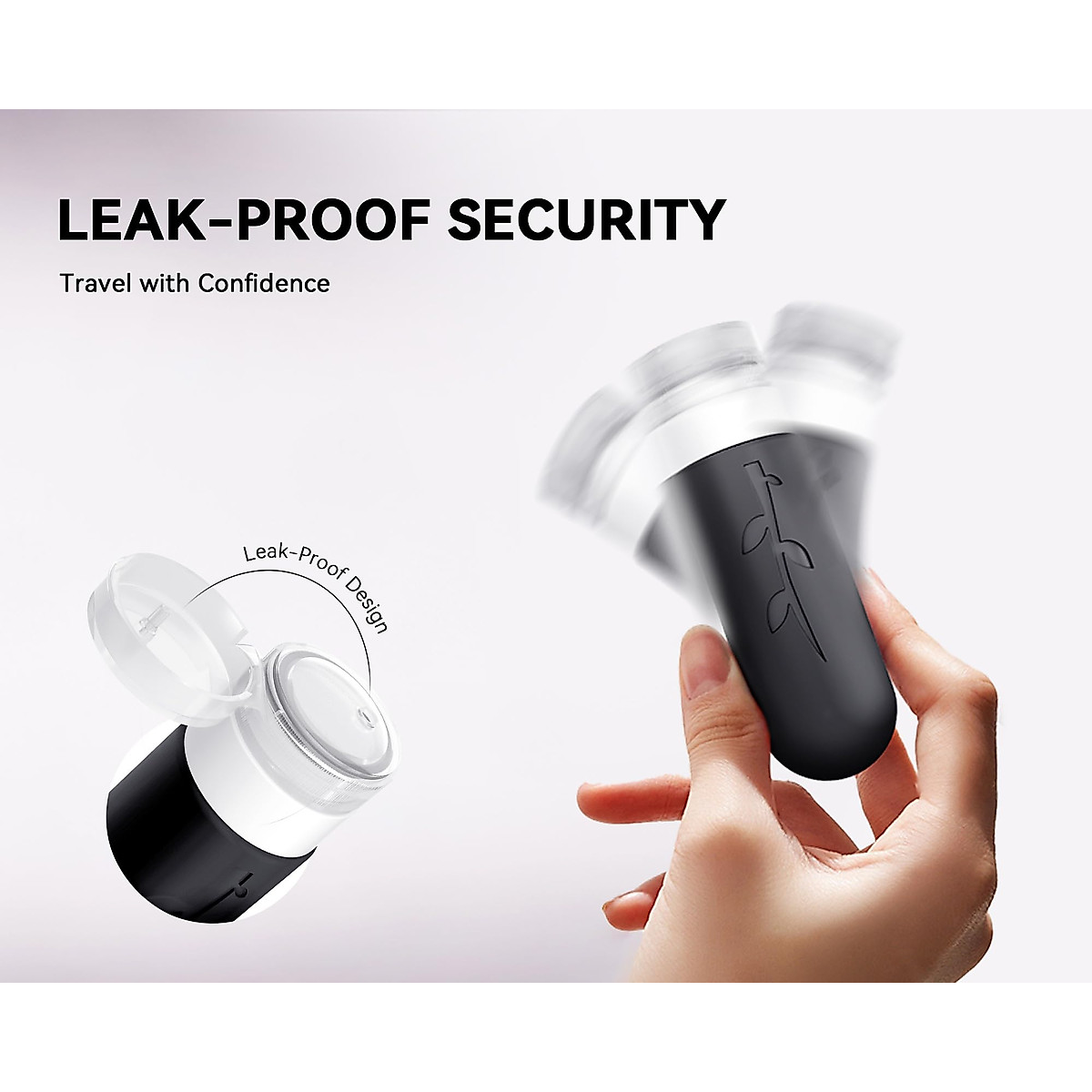 Vinofes 16 Pack Travel Size Toiletries Kits - Leak Proof TSA Approved Travel Bottles for Toiletries Essential - BPA Free Travel Containers for Shampoo, Conditioner, Lotion (16Pcs/Black)