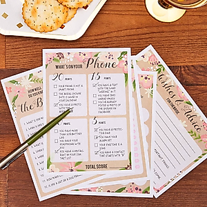 Set of 5 Bridal Shower Games for Engagement Celebrations, Bridal, Bachelorette, Anniversary, Wedding Party, Entertains 50 Guests