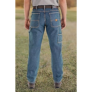 Red Kap mens Loose-fit dungaree jeans, Stonewash, 36W x 32L US