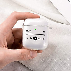 for AirPods 2nd 1st Generation Case Cover Clear Cool Kawaii Music Player Design for Women Men Cute Soft Crystal TPU AirPods Charging Case with Carabiner Full Body Protection Cover for Apple AirPod 2&1