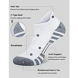Airacker Ankle Athletic Running Socks Cushioned Breathable Low Cut Sports Tab Socks for Men and Women (6 Pairs)