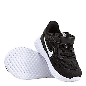 Nike Baby Revolution 5 Velcro Running Shoe, Black/White-Anthracite, 7C Regular US Toddler