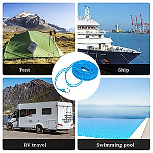 2 Pack Clothes Line Windproof Clothes Line with Hooks Portable Clothesline Travel Clothesline Non-Slip Nylon Clothesline for Hanging Clothes Outside(5m/16.4ft)